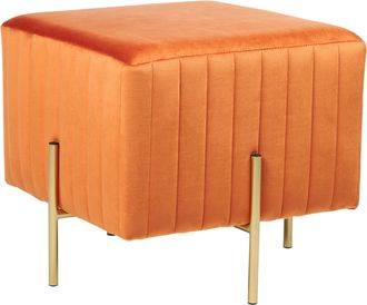 Beliani Pouf orange 45 x 45 cm goldene Metallbeinen Samtstoff Dayton