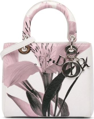 Dior sac à bandoulière Lady Dior médium (2014) - Blanc