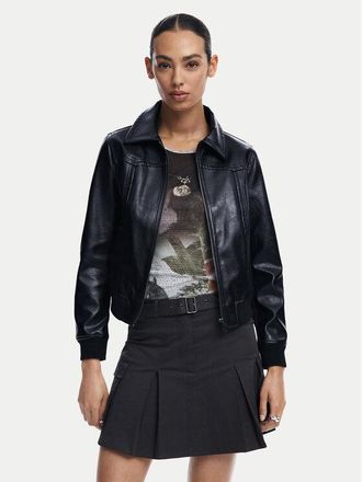 Desigual Jacke aus Kunstleder Helsinki 24WWEW35 Schwarz Regular Fit