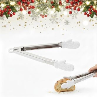 DOITOOL Edelstahl Grillzange K&uuml;chenzange Mini Greifzange Salatzange Mini Lebensmittelzange Brotklemme Dessertzange Food Clip Tool Brotzange Servierzange Kochz