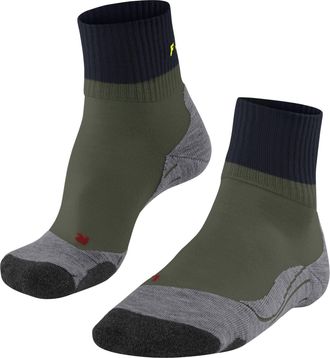 Falke Damen Wandersocken TK2 Explore Short W SSO Merinowolle Antiblasen Dick 1 Paar, Gr&uuml;n (Herb 7754), 41-42