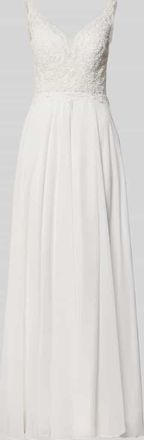 Mascara Brautkleid mit floralem Stitching