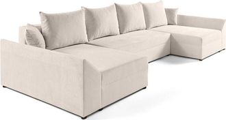 Best Mobilier Bestmobilier - Mike - canapé panoramique en u - 7 places - convertible - avec coffre - en velours