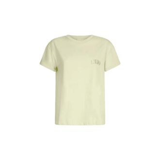 Liu Jo Femme, Tops, Vert, Taille: 40 FR T-shirt avec logo et strass sur la poitrine