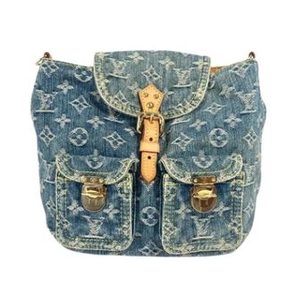 Louis Vuitton Sac &agrave; dos en jean vintage Pre-owned - Femme - Pre-owned - Bleu - Taille: ONE Size