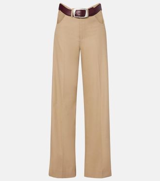 Jean Paul Gaultier Pantalon large en coton &agrave; d&eacute;coupes