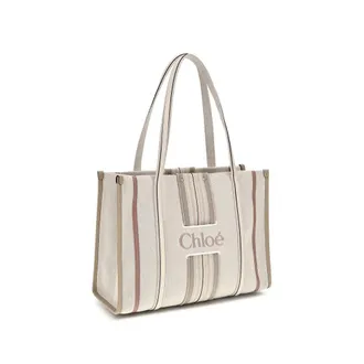 Chlo&eacute; Womens Beige Cotton Shoulder Bag