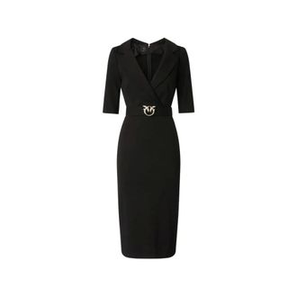 Pinko Pinko, Femme, Robes, Noir, Taille: 42 FR Arnebia Abito Punto Stoffa