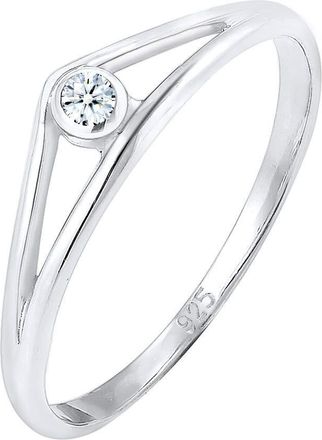 Elli DIAMONDS Ring Women Engagement Ring Geo with Diamond (0.03 ct.) in 925 Sterling Silver
