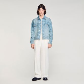 Sandro Blouson en denim Square Cross