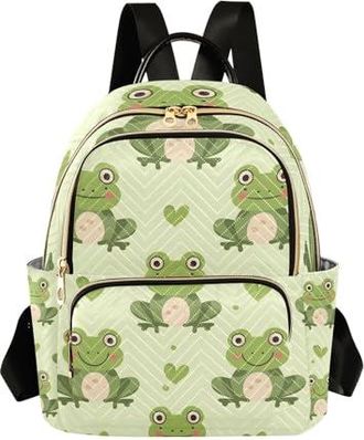 Mnsruu Mini sac à dos pour femme Grenouille Vert Dessin animé Petit sac à dos tendance Sac à dos décontracté Sac à dos Sac à dos, Multi1008, S