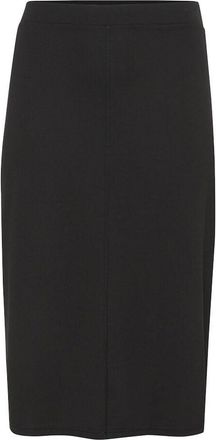 Kaffe Curve Kaffe Curve Womens Plus-Size Jersey Hgih-Waisted Knee Length Regular Fit Skirt, Black Deep, L Grande Taille