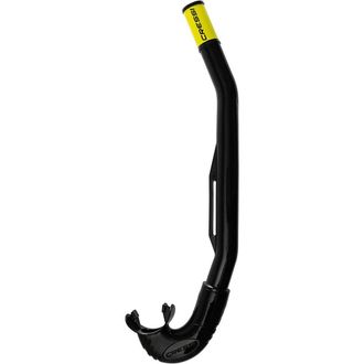 Cressi Island Snorkel Black/Neon Yellow - Traditionelles Schnorchelrohr mit minimalen Kr&uuml;mmungen und integriertem Halter f&uuml;r Schnorcheln und Apnoetauchen, Sc