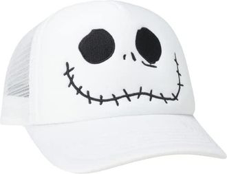 Disney The Nightmare Before Christmas Trucker Hat, Snapback Baseball Cap for Men Chapeau, Jack Skellington White, Taille Unique Homme