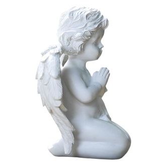 Cabilock Engelfigur Engel kniend Engel Kunstharz Garten Skulptur Ornament mit Flügeln Gedenkstatue Dekoration