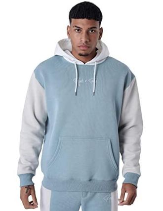 Project X Paris Sweat à Capuche Colorblock Bleu Vert XL