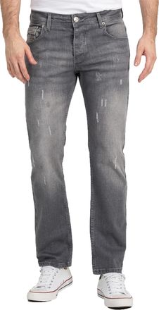 Rock Creek Herren Jeans Regular Fit Stretch Jeans M&auml;nnerhose Herrenjeans Denim Hosen Herrenhose Straight Cut Stonewashed RC-2439 Dunkelgrau W33 L32