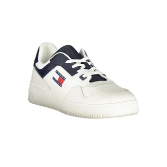 Tommy Hilfiger Leather & Polyester Color-Block Sneaker - White