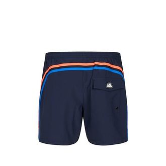 Sundek Short de bain uni &agrave; liser&eacute;s contrastants