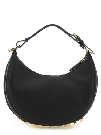 Fendi Womens Small Bag Fendigraphy Black Leather Handbags Hand