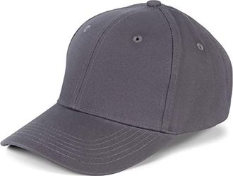 styleBREAKER Casquette de Baseball Unisexe à 6 Panneaux en Coton brossé, Fermeture à Crochet et Boucle réglable, Design uni pour Hommes et Femmes, Gris foncé