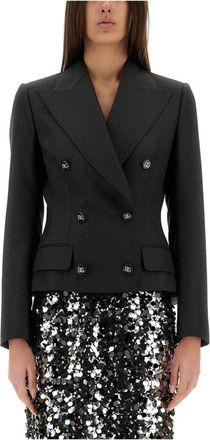 Dolce & Gabbana Femme, Vestes, Noir, Taille: 36 FR Tela Lana Gr158 TF Jacket