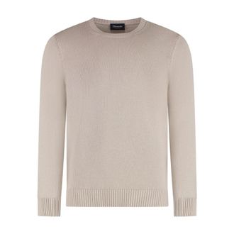 Drumohr Baumwollpullover mit Rundhalsausschnitt - - Knitwear - Herren - Beige - 3XL