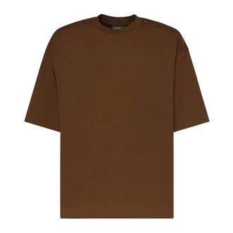 Emporio Armani Homme, Tops, Brun, Taille: S T-shirt en jersey de coton