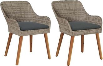 vidaXL Vidaxl - Gartenstuhl 2 pcs Schwarz 55 x 62,5 x 82 cm Poly-Rattan