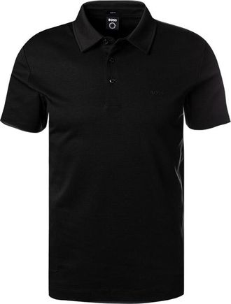 HUGO BOSS Herren Polo-Shirt schwarz Baumwoll-Jersey