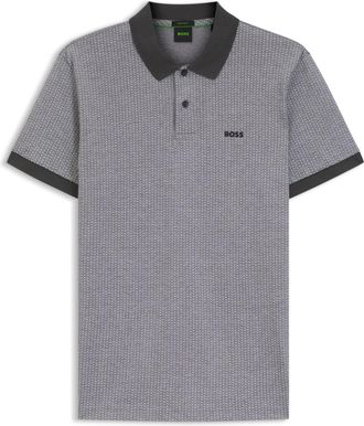 BOSS Herren Polo TL Poloshirt aus Baumwoll-Piqu&eacute; mit Punkte-Print Dunkelgrau XXXL