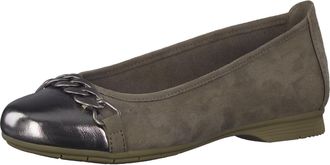 Jana Damen Ballerinas mit Zehenkappe Vegan, Grau (Stone), 39 EU