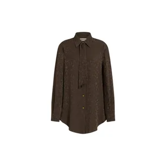 Alberta Ferretti Floral jacquard shirt - - Blouses & Shirts - Damen - Braun - M