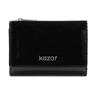 Kazar Faltige gl&auml;nzende Lederbrieftasche - - Accessories - Damen - Schwarzk - ONE SIZE