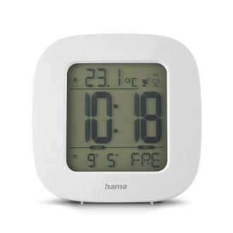 Hama Funkwecker RC 45 (DCF Funkuhr, Wecker digital mit Batterie, mit Temperaturanzeige, mit Schlummerfunktion, eine Weckzeit, Hintergrundbeleuchtung, Speed