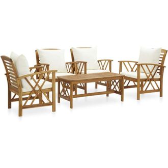 vidaXL Vidaxl - Salon de jardin 5 pcs avec coussins Bois dacacia solide