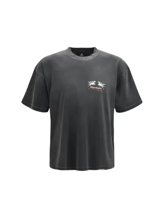 Represent Mens T-Shirt 24 Hour Service Graphic Black Stained Cotton T-Shirts And Polos