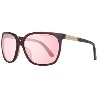 Porsche Design Femme, Accessoires, Brun, Taille: ONE Size Bourgogne Lunettes de Soleil Femme Carr&eacute; Miroir