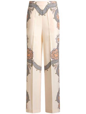 Etro pantalon palazzo Year of Snake en soie - Tons neutres