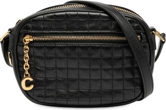 Celine petit sac à bandoulière matelassé C Charm (2019) - Noir