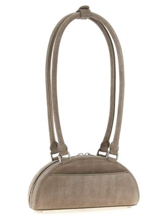 Self Portrait Womens Gray Lamb Leather Shoulder Bag