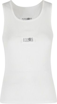 Maison Margiela Femme, Tops, Blanc, Taille: 40 FR Ribbed Top