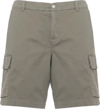 Woolrich Homme, Shorts, Vert, Taille: L Short Cargo en Twill de Coton Teint en Pi&egrave;ce