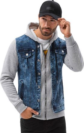 Ombre Jeansjacke Herren-Jeansjacke mit Kapuze