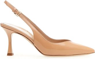 Ninalilou Hohe Schuhe - 75Mm Heel Nude Patent Slingback - Gr. 37,5 (EU) - in Braun - f&uuml;r Damen