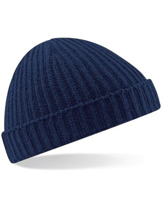 Beechfield Beanie-M&uuml;tze Unisex Retro-Fischer-Design, blau, B460
