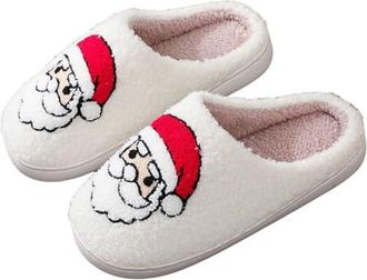 Generic Pantoufles de Noël pour homme et femme - Légères et moelleuses - Amusantes et confortables - En peluche - Chaudes - À enfiler - Pour intérieur et exté