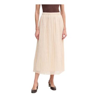 Oui Jupe Midi - Femme - Jupes - Beige - Taille: 36 FR