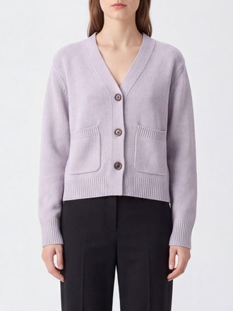 Lisa Yang Cardigan 100% cachemire &agrave; col V et bords c&ocirc;tel&eacute;s