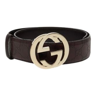 Gucci Ceinture en cuir Guccissima Pre-owned - Femme - Pre-owned - Brun - Taille: ONE Size